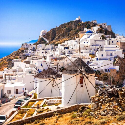 Cycladic architecture, stunningly blending with the endless blue of the ...